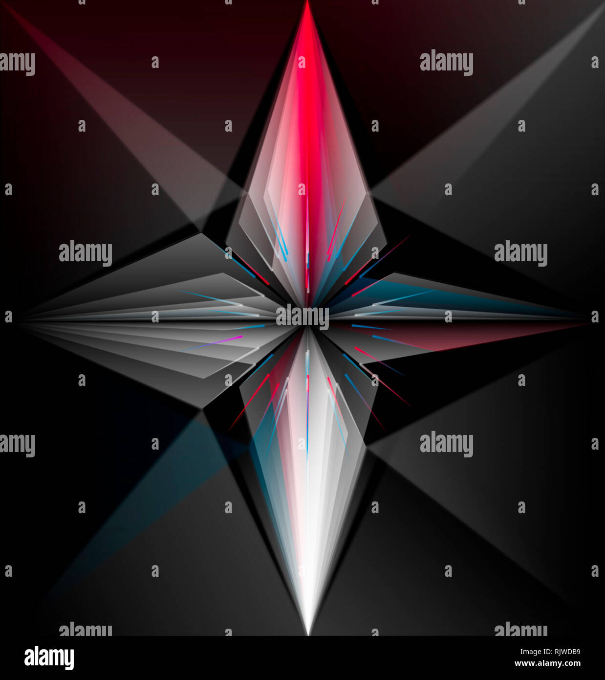 Glowing Four Point Star On Graduated Background Stock Photo - Alamy