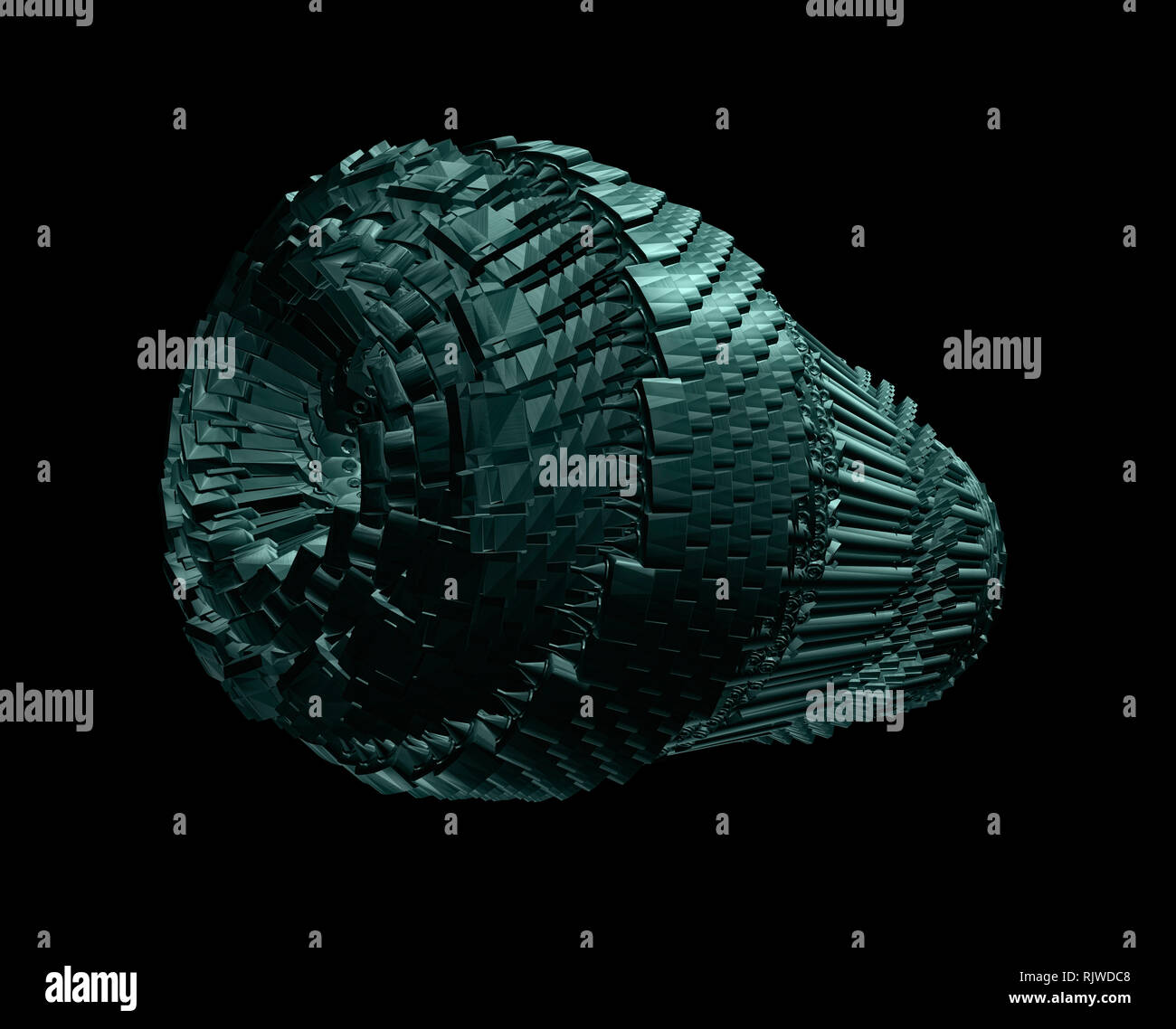 Futuristic Design For Alien Technology Isolated On Black Background ...