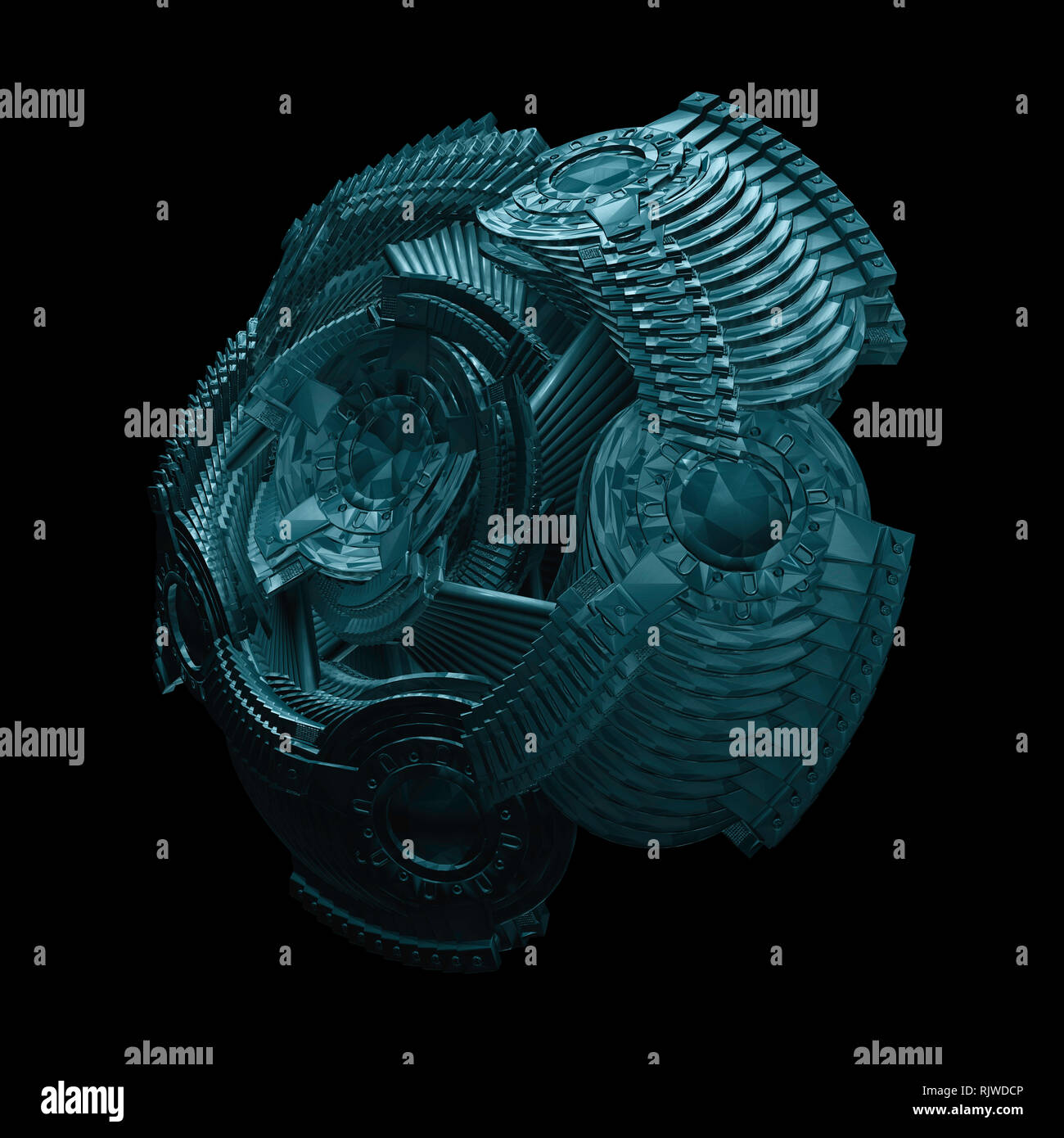 Futuristic Design For Alien Technology Isolated On Black Background ...
