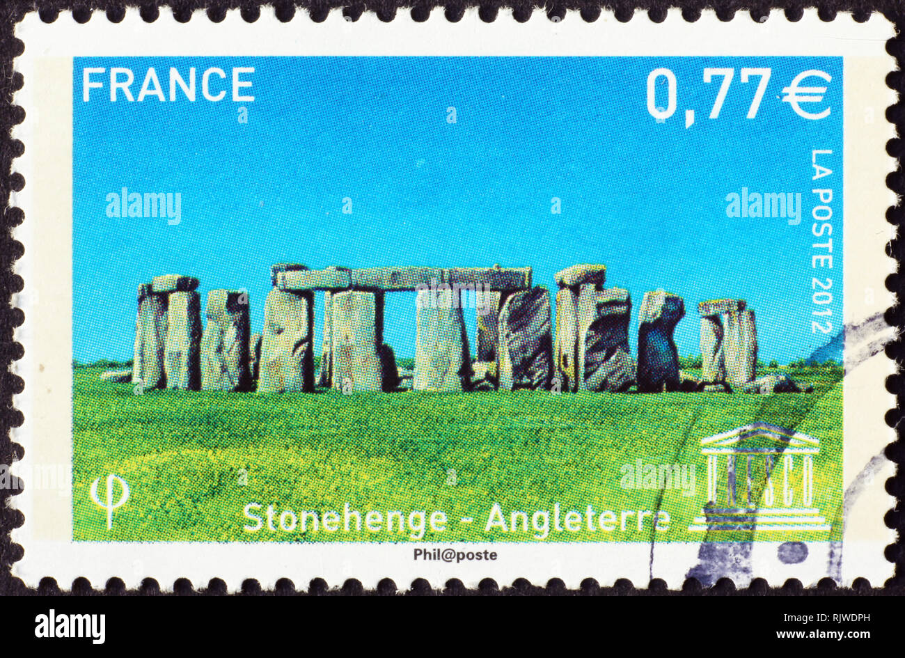 Stonehenge prehistoric monument on postage stamp Stock Photo - Alamy