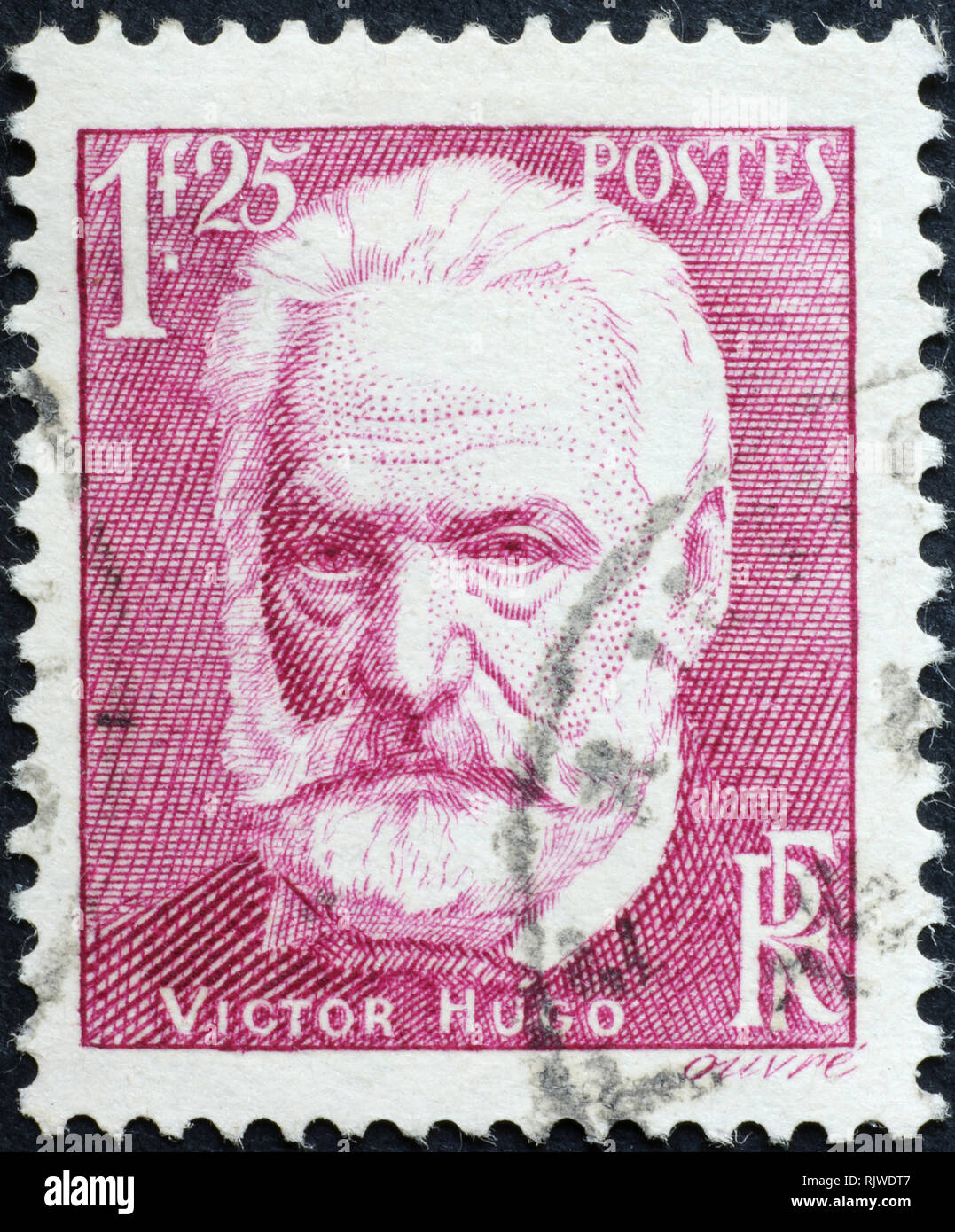 Victor Hugo on old french postage stamp Stock Photo - Alamy