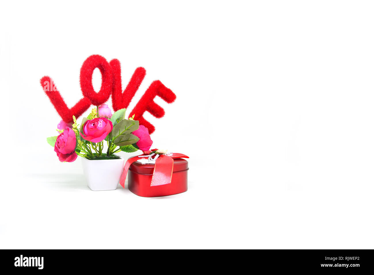 Gift box text love Cut Out Stock Images & Pictures - Alamy