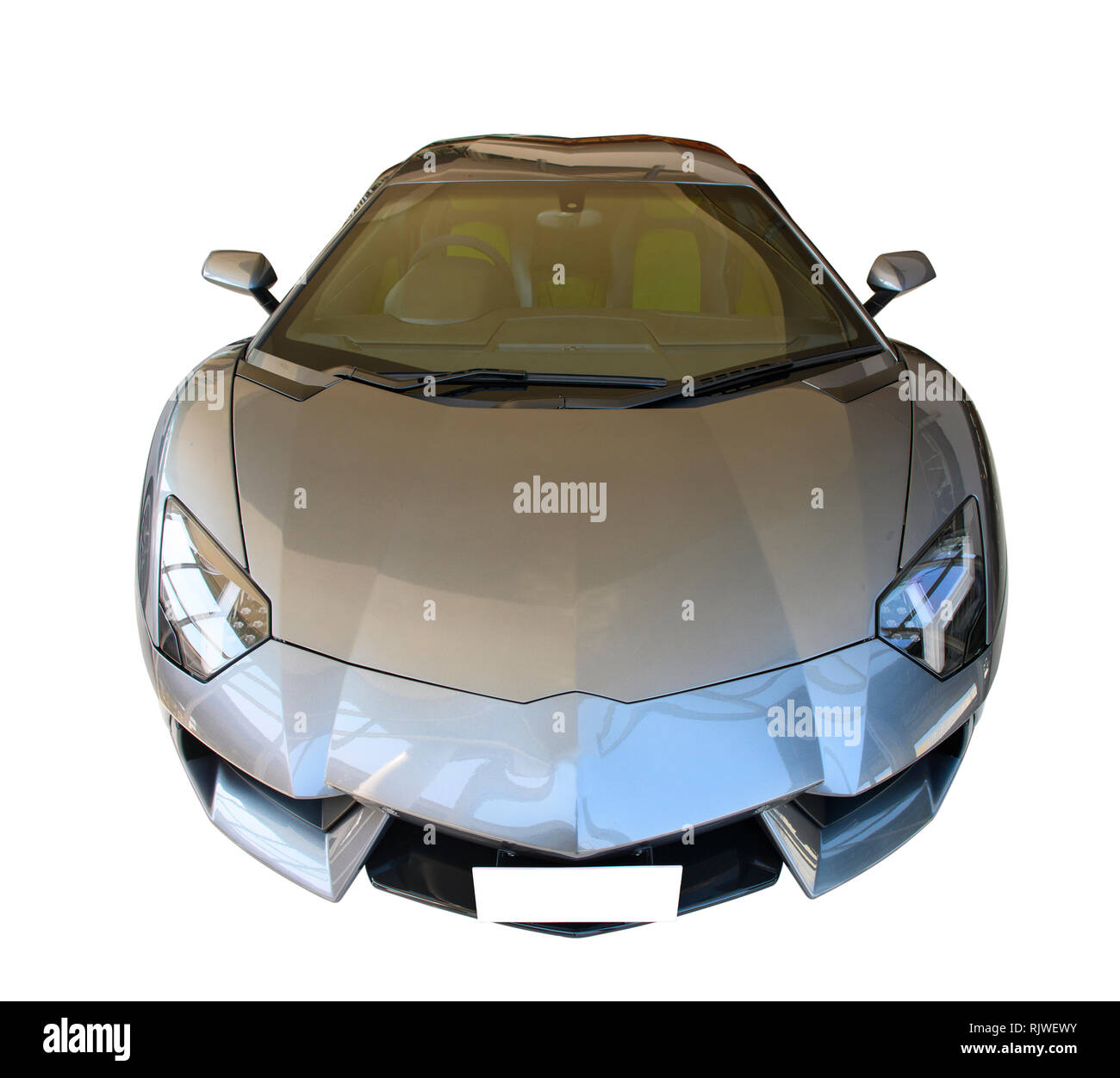 Gray exclusive supercar isolated on white background Stock Photo - Alamy