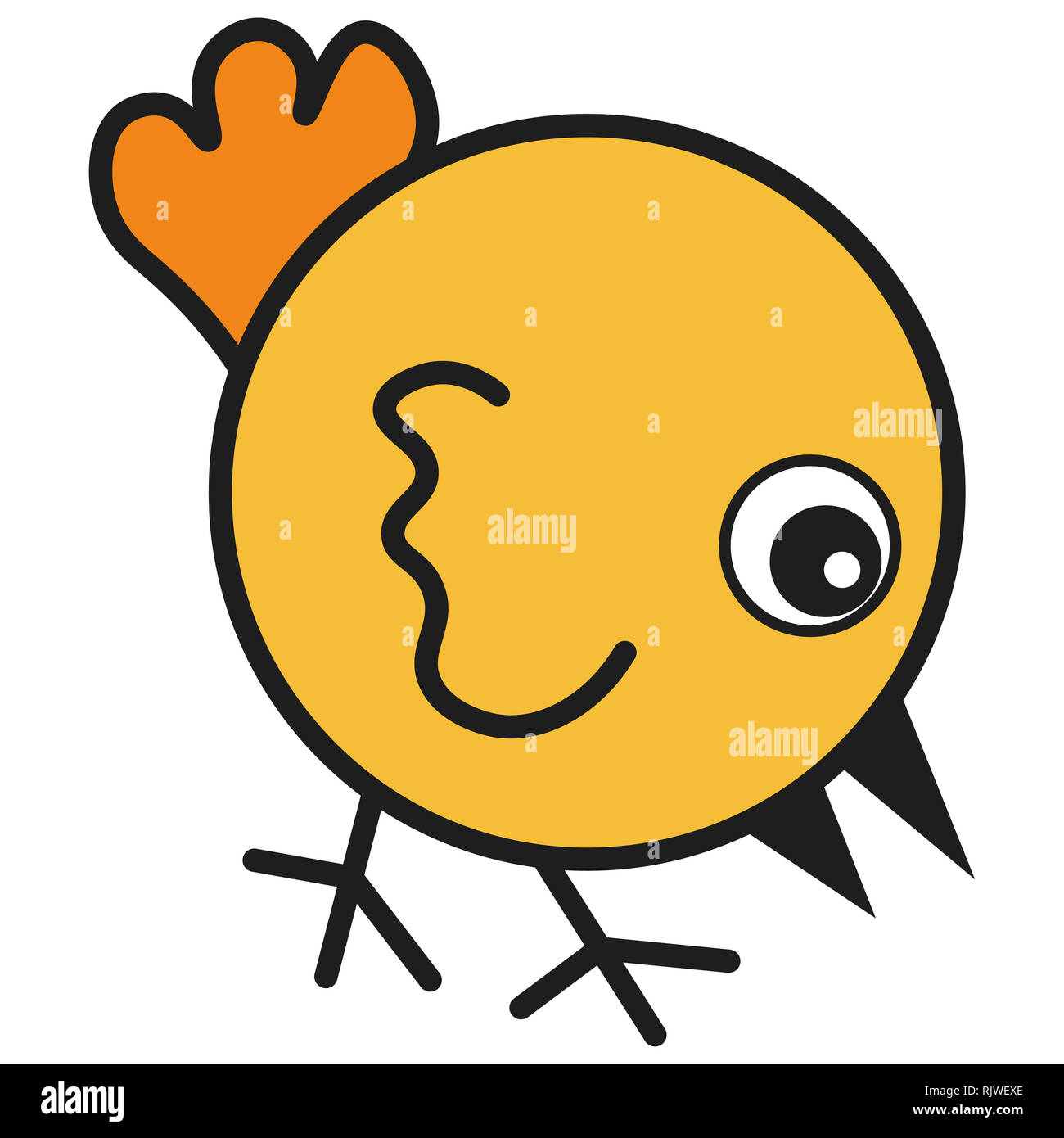 Chicken in cartoon style. On white background, illustration Stock Photo ...