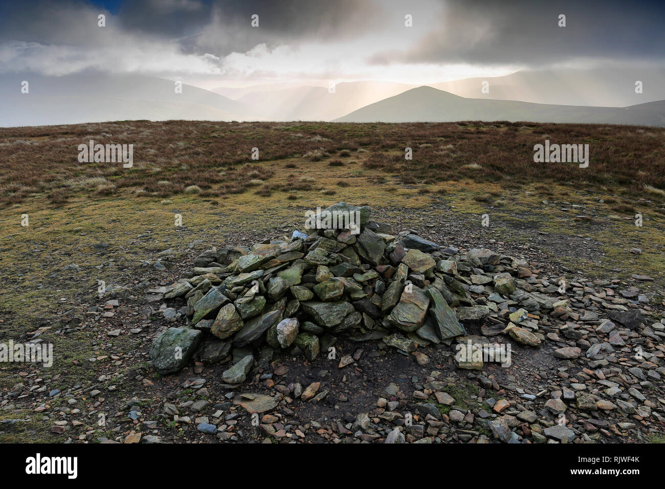 The Summit cairn on Knott fell, Uldale Fells, Lake District National ...