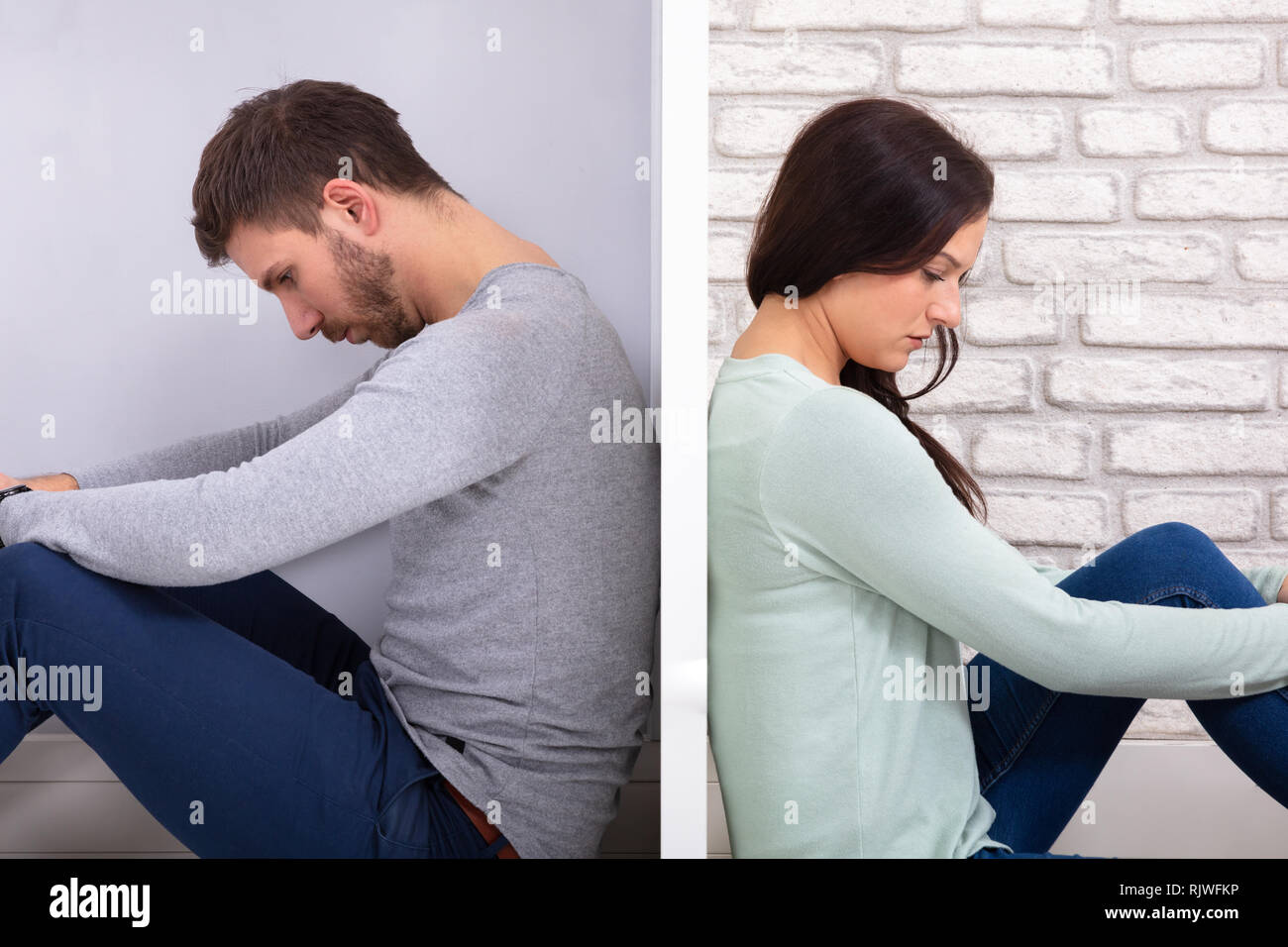 Two people sitting on opposite hi-res stock photography and images - Alamy
