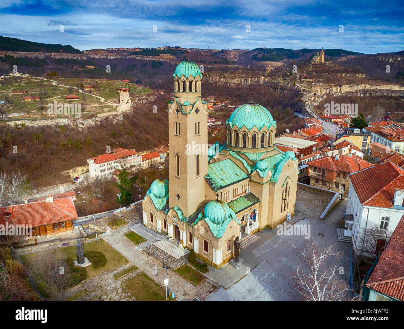 Drone top view of the Patriarchal orthodox Cathedral of the Holy ...
