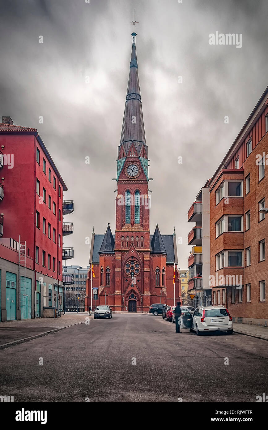 The Gustav Adolf church in the southside of Helsingborg city in Sweden ...