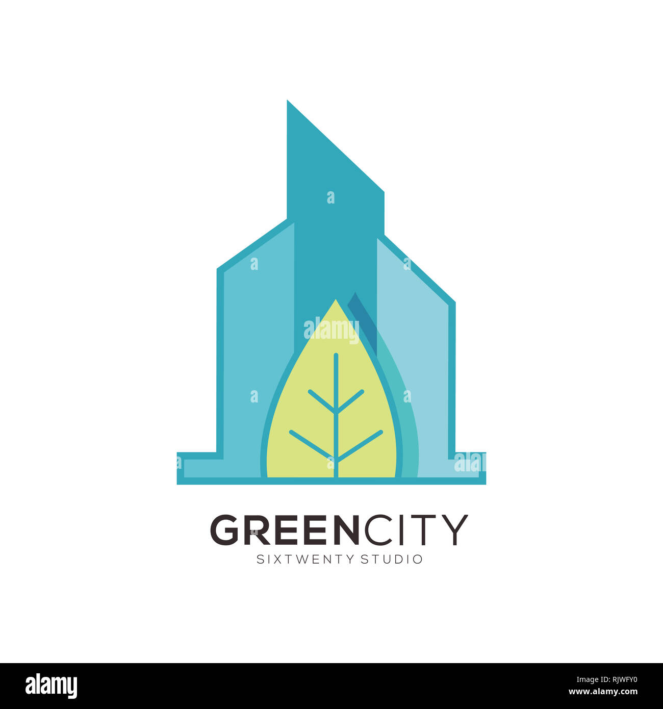 Green & Color full Real Estate Template Logo & Icon Stock Photo - Alamy