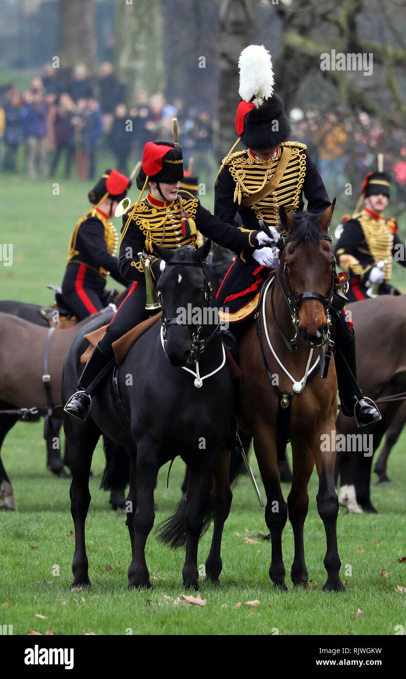 Pic shows: 41 gun salute green park. Many of KIng's Troop Horse ...