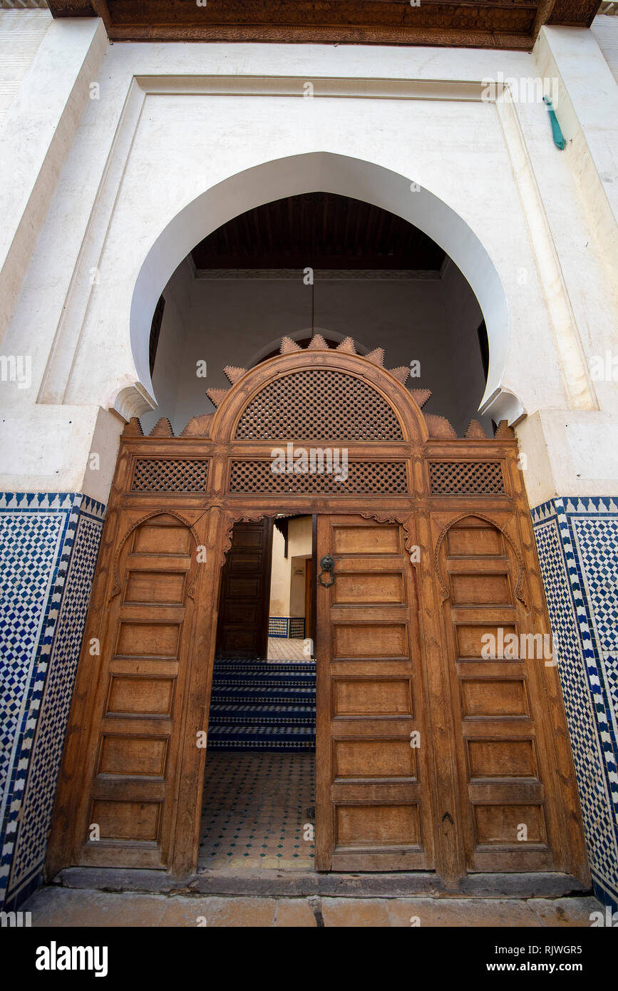 Door or gate of The Madrasa Bou Inania ( Medersa el Bouanania ) is ...