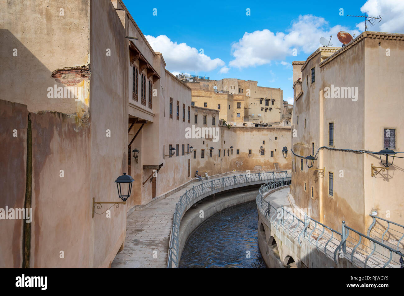 View of the old Medina in Fez ( Fes El Bali ). The ancient city and the ...