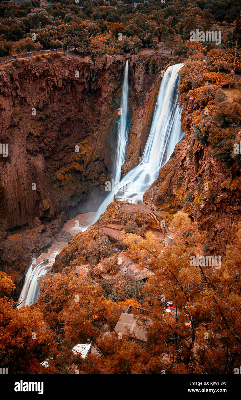 Ouzoud Waterfalls ( Cascades d'Ouzoud ) located in the Grand Atlas ...