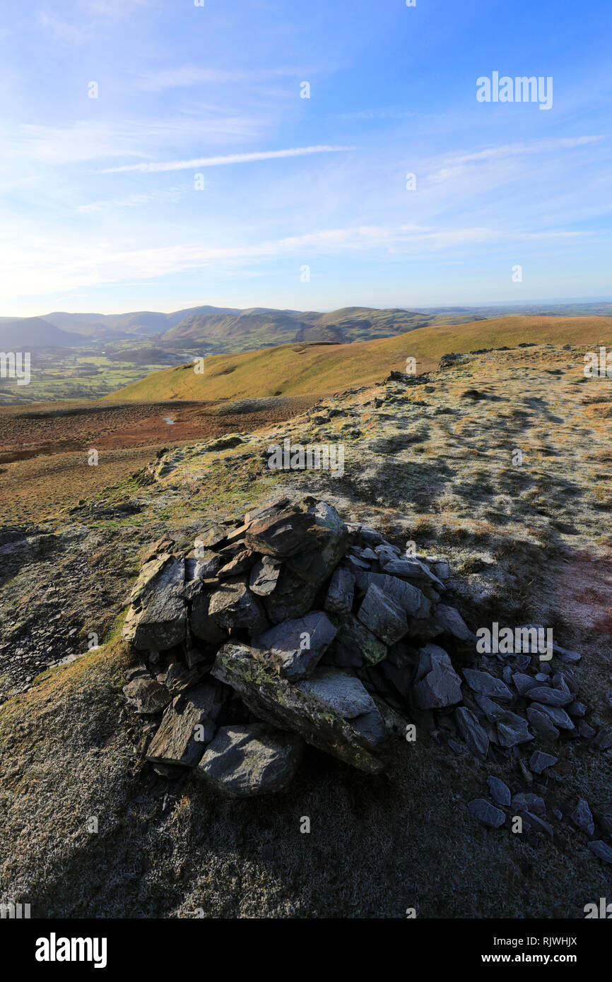 The summit Cairn of Graystones Fell, Lorton fells, Lake District ...
