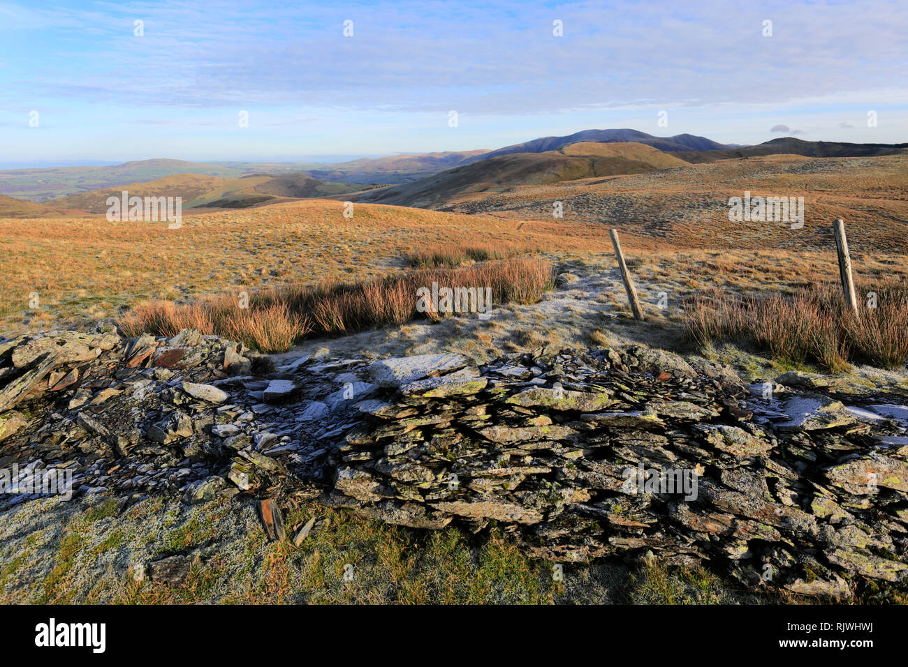 The summit Cairn of Graystones Fell, Lorton fells, Lake District ...