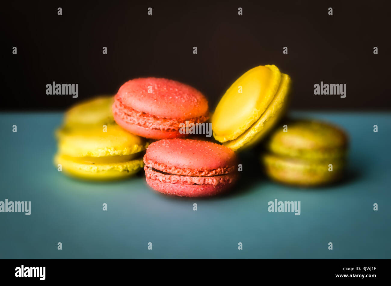 Pink and Gold Colored Macarons Stock Photo - Alamy
