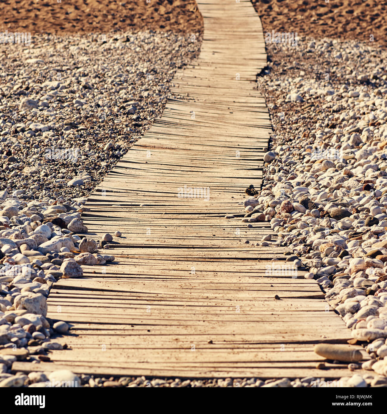 Footpath of wood and pebble hi-res stock photography and images - Alamy