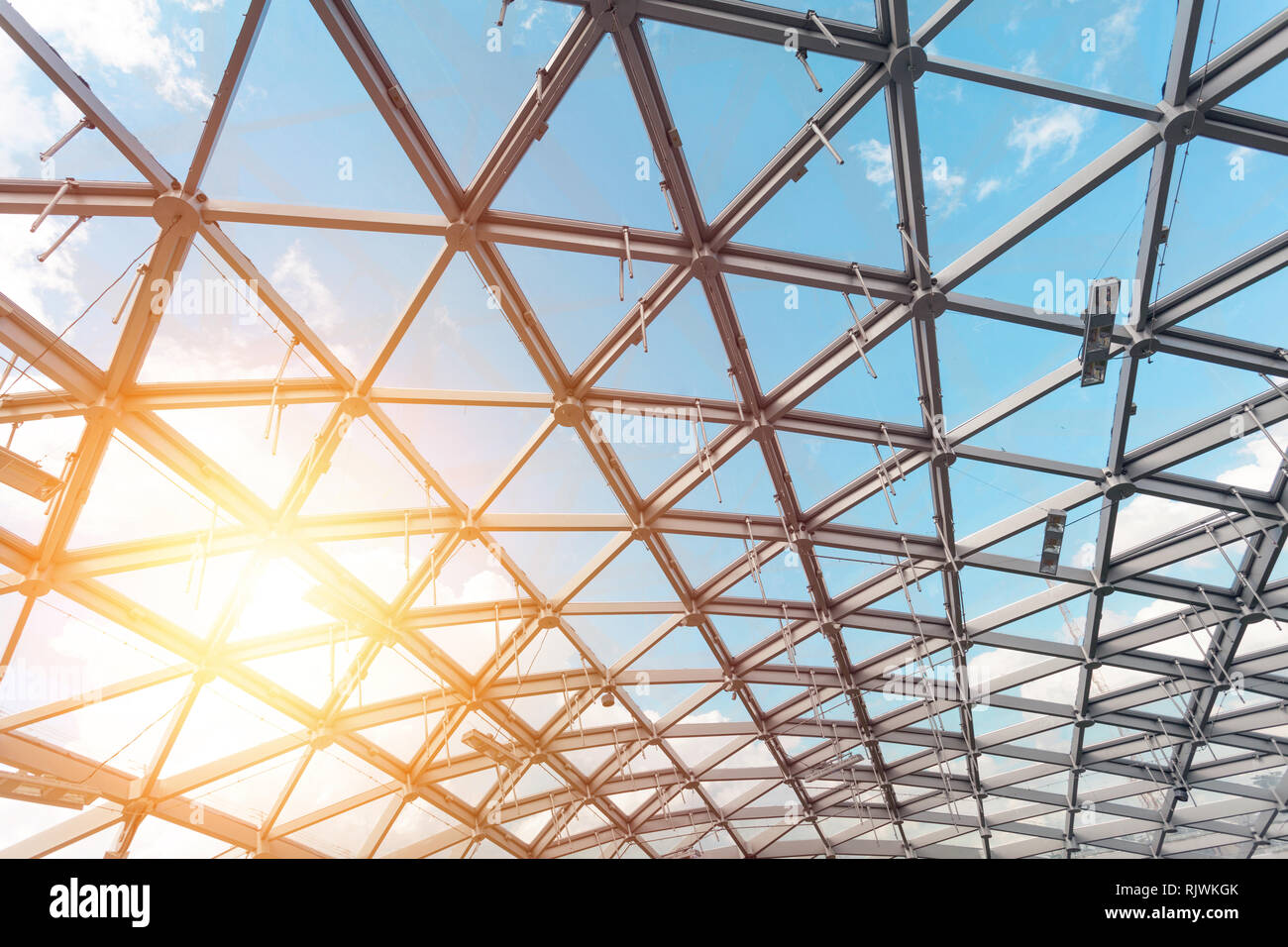 Fragment of latticed window with sky visible through Stock Photo - Alamy