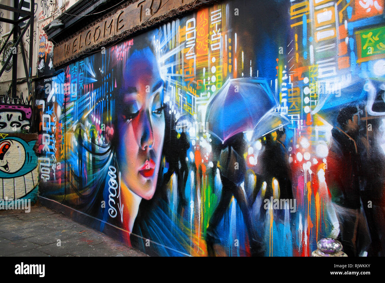Street art, Brick Lane area, Shoreditch, London Stock Photo - Alamy