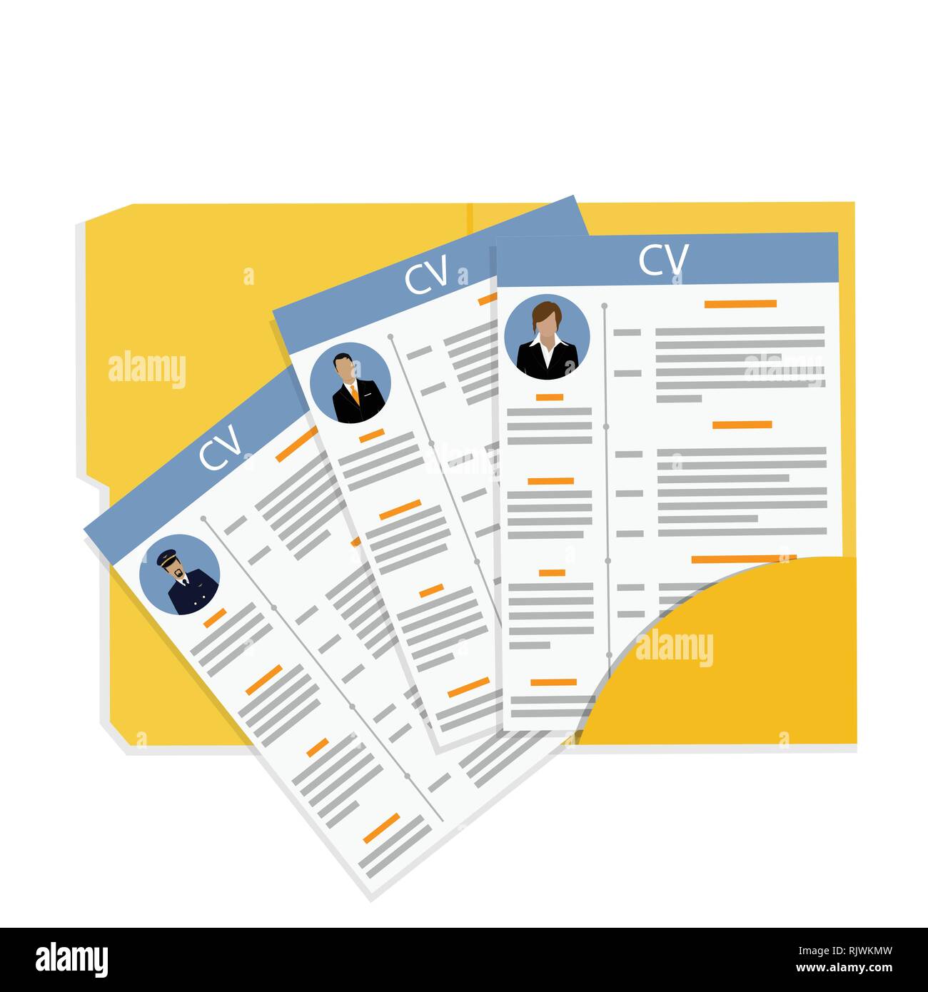 Vector illustration job competition, searching, interview concept with ...