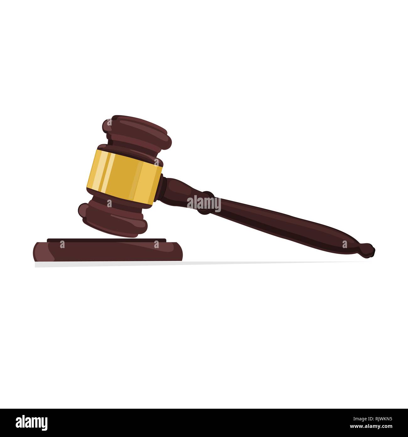 Vector illustration wooden judge gavel and soundboard isolated on white ...
