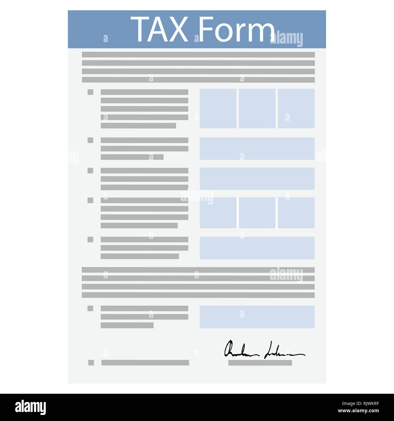 Vector illustration income tax form icon isolated on white background ...