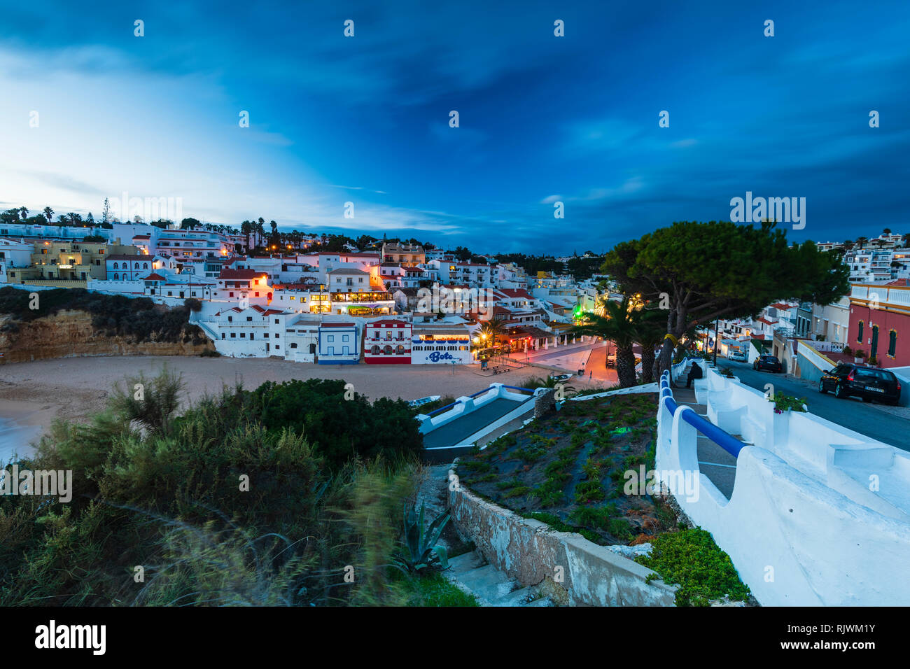 Carvoeiro beach architecture in evening hi-res stock photography and ...