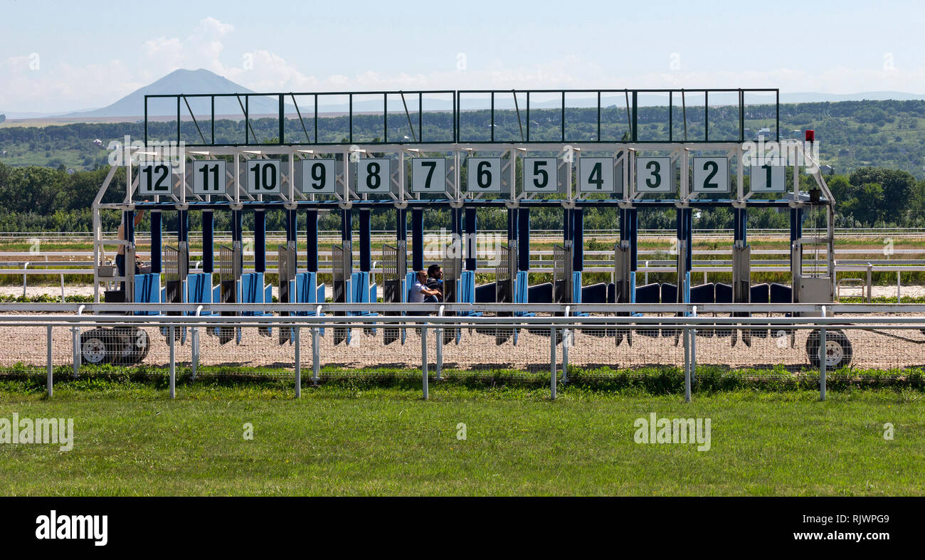 Start gates for horse races Stock Photo - Alamy