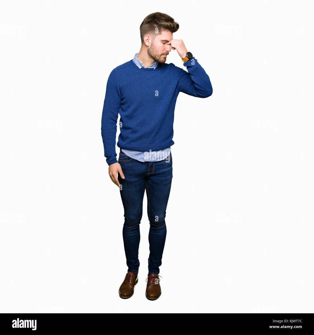 Rubbing eyes face Cut Out Stock Images & Pictures - Alamy