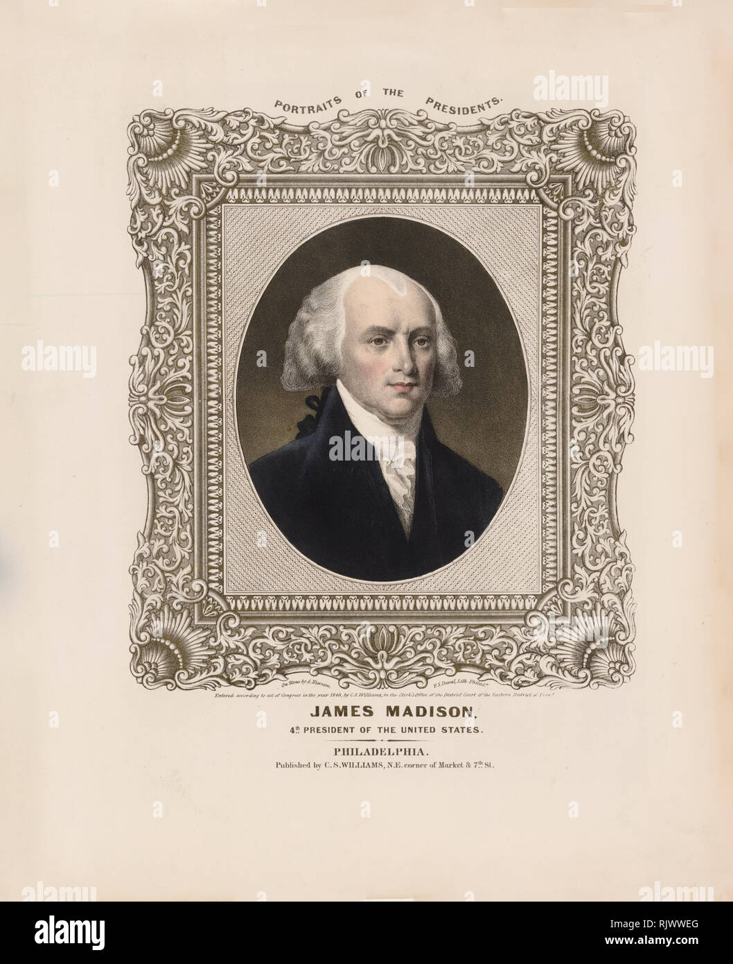 Vintage portrait of james madison hi-res stock photography and images ...