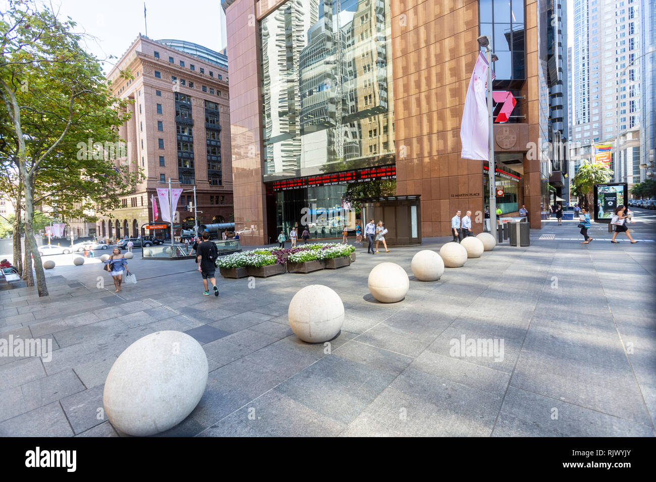 Martin Place in Sydney city centre, offices of channel 7 television ...