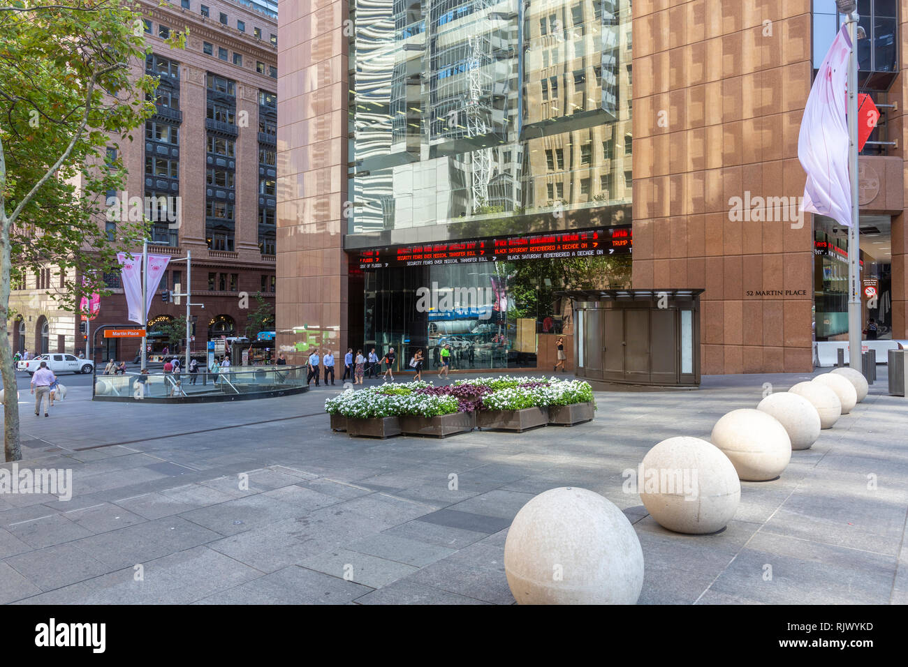 Martin Place in Sydney city centre, offices of channel 7 television ...