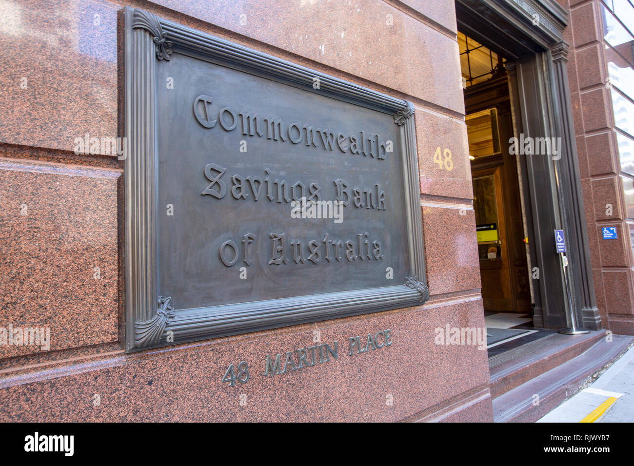 Commonwealth savings bank or CBA bank branch in Martin Place in Sydney ...