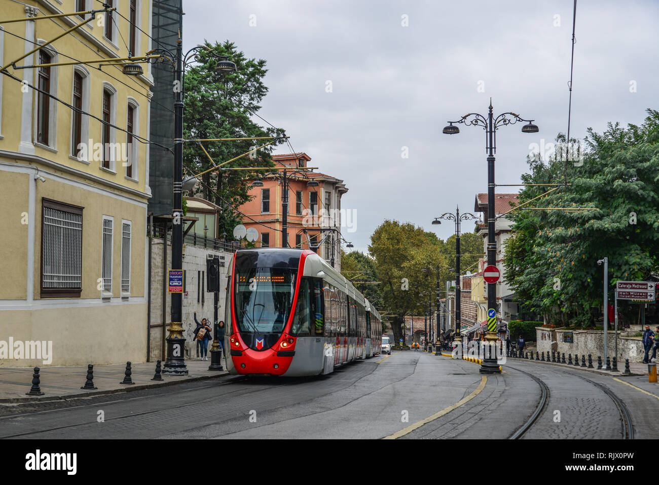 Istanbul, Turkey - Sep 27, 2018. Modern tram in Istanbul, Turkey ...