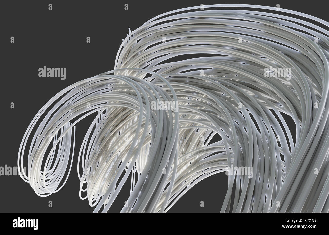 Abstract white smooth lines on gray background Stock Photo - Alamy