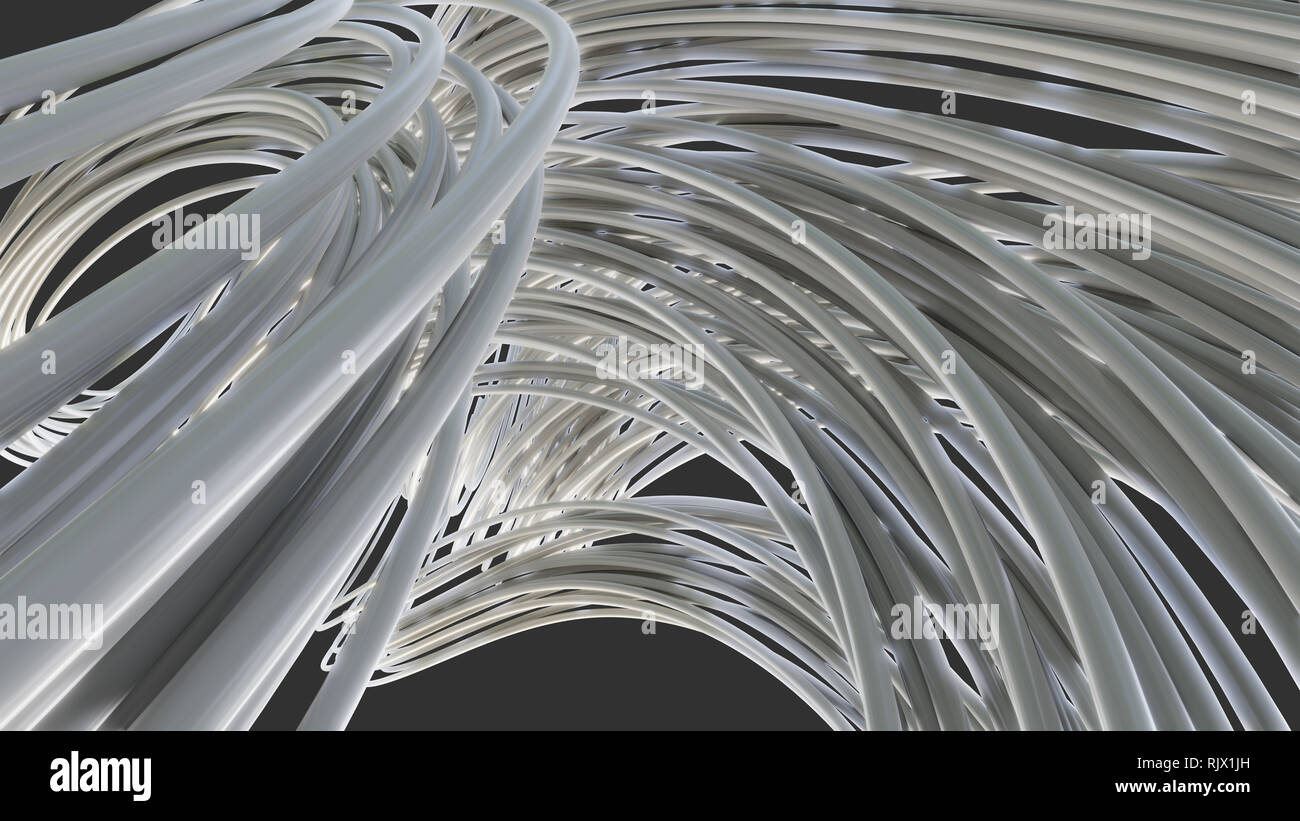 Abstract white smooth lines on gray background Stock Photo - Alamy