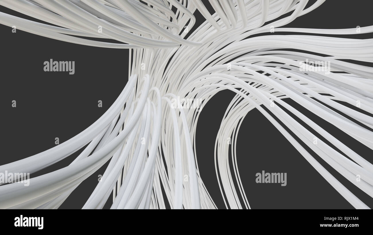 Abstract white smooth lines on gray background Stock Photo - Alamy