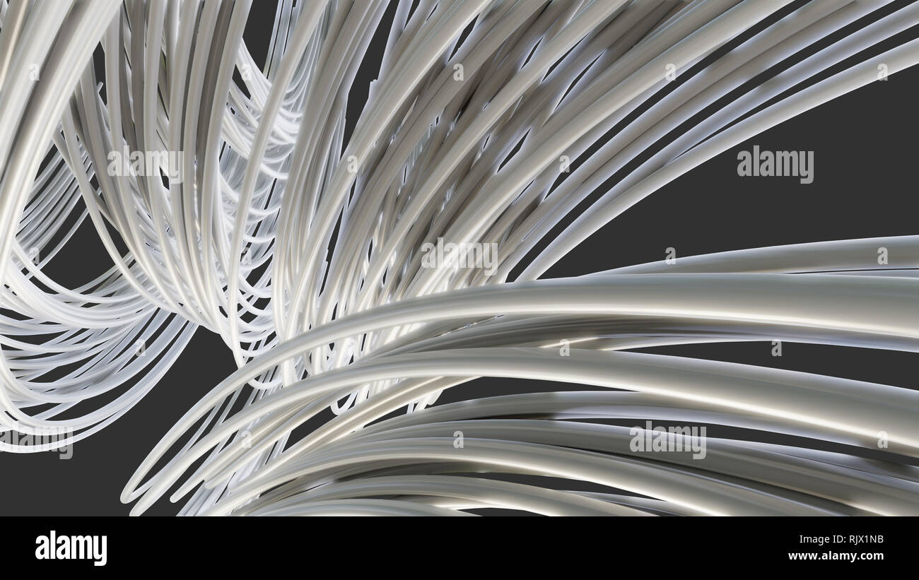 Abstract white smooth lines on gray background Stock Photo - Alamy
