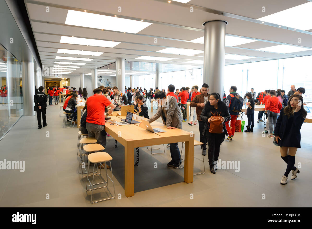 HONG KONG - DECEMBER 25, 2015: interior of Apple store. Apple Inc. is ...