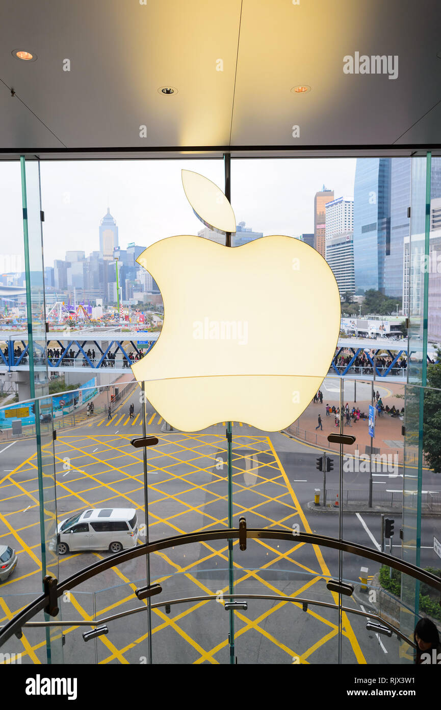 HONG KONG - DECEMBER 25, 2015: interior of Apple store. Apple Inc. is ...