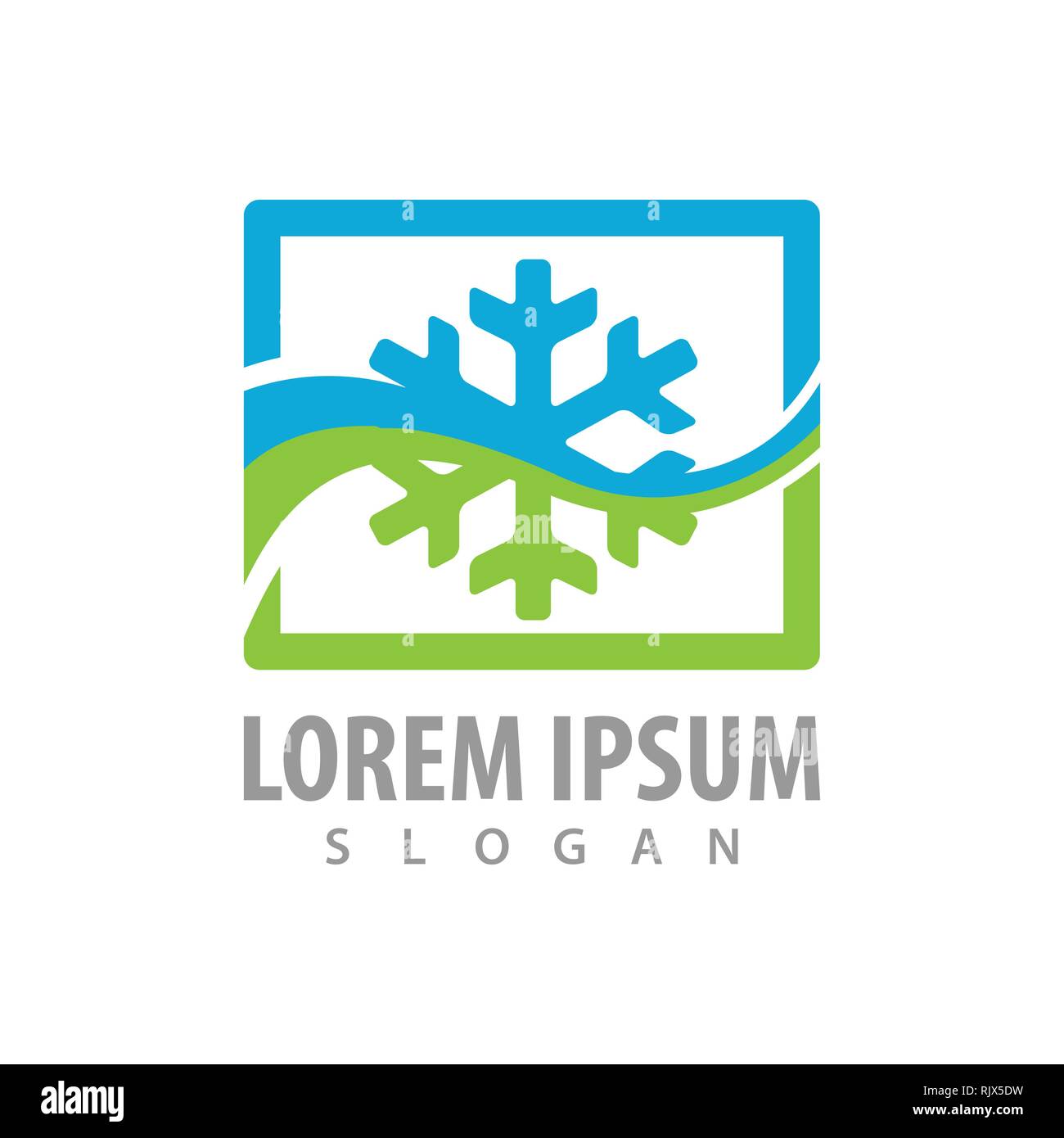 Snowflake frame logo concept design. Symbol graphic template element ...