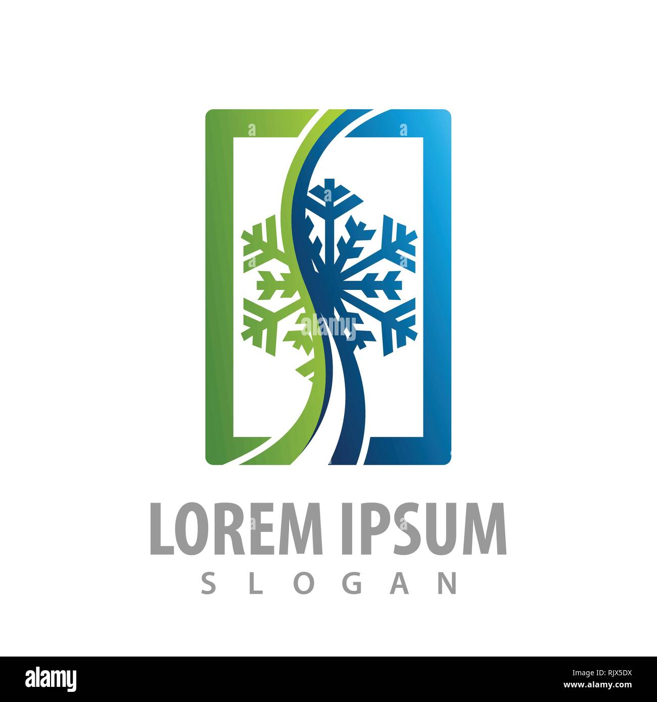 Snowflake frame logo concept design. Symbol graphic template element ...