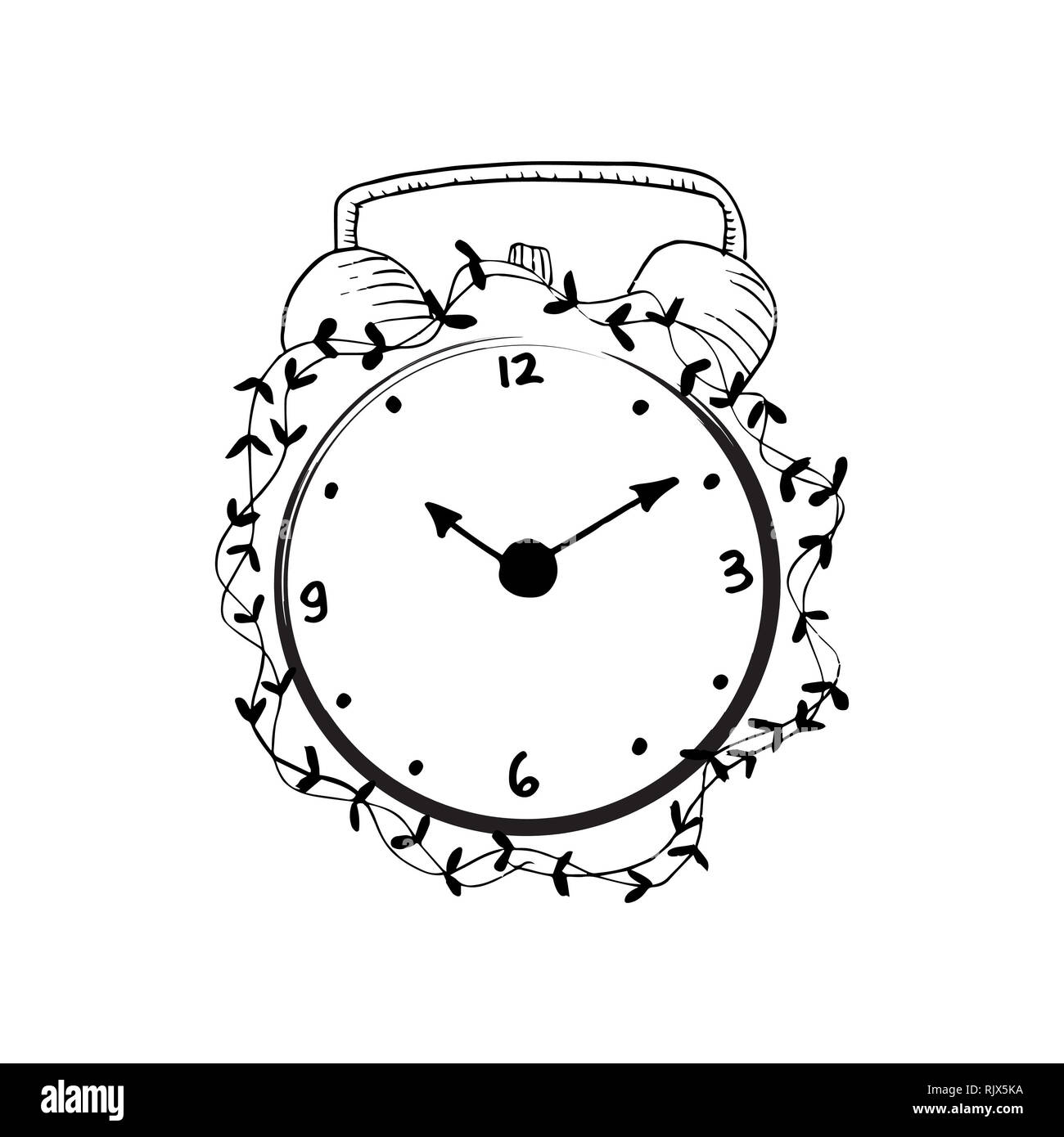 hand drawn clock Stock Photo - Alamy
