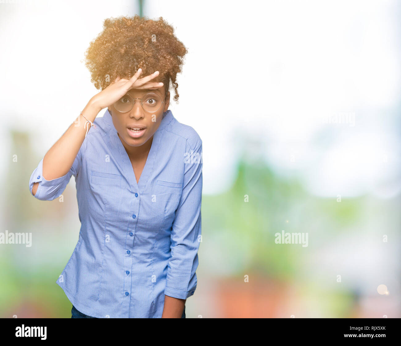 Beautiful young african american business woman over isolated ...