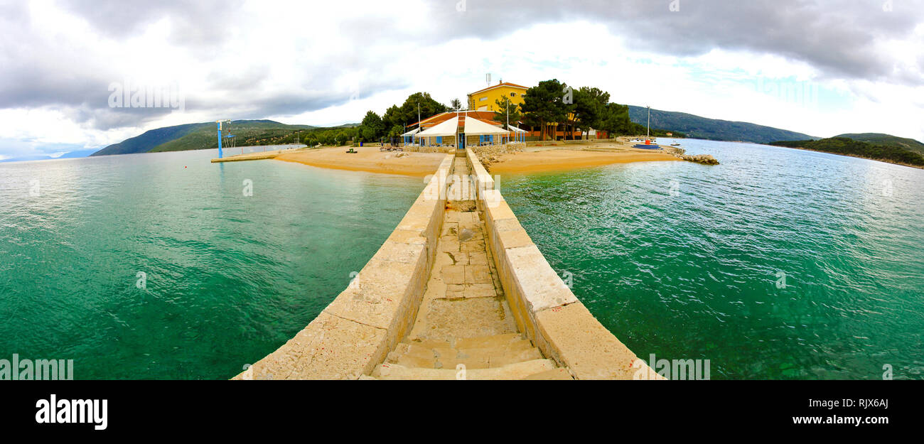End of island view trough fish eye lens Stock Photo - Alamy