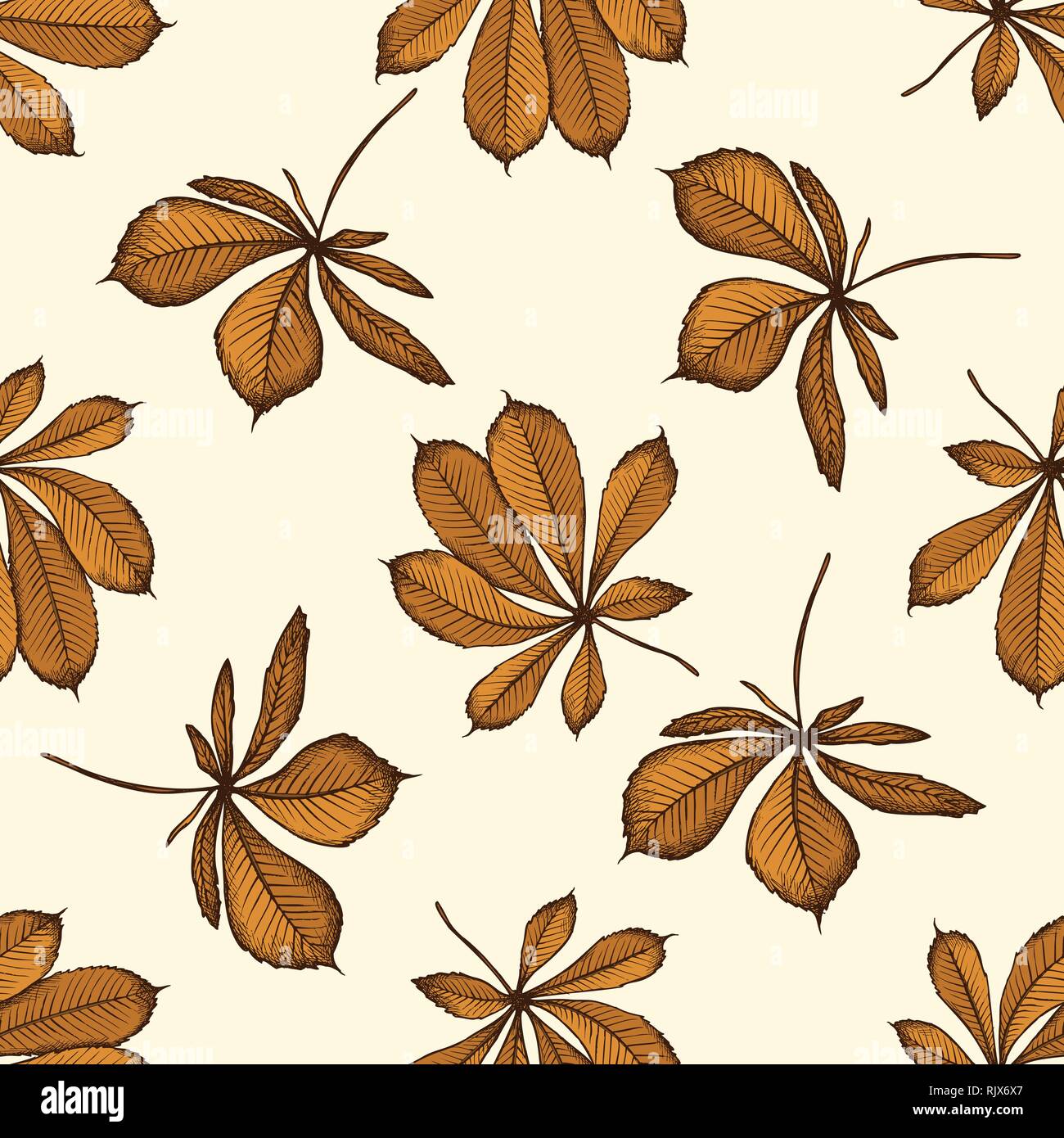 Seamless pattern with hand drawn colored buckeye Stock Vector Image ...