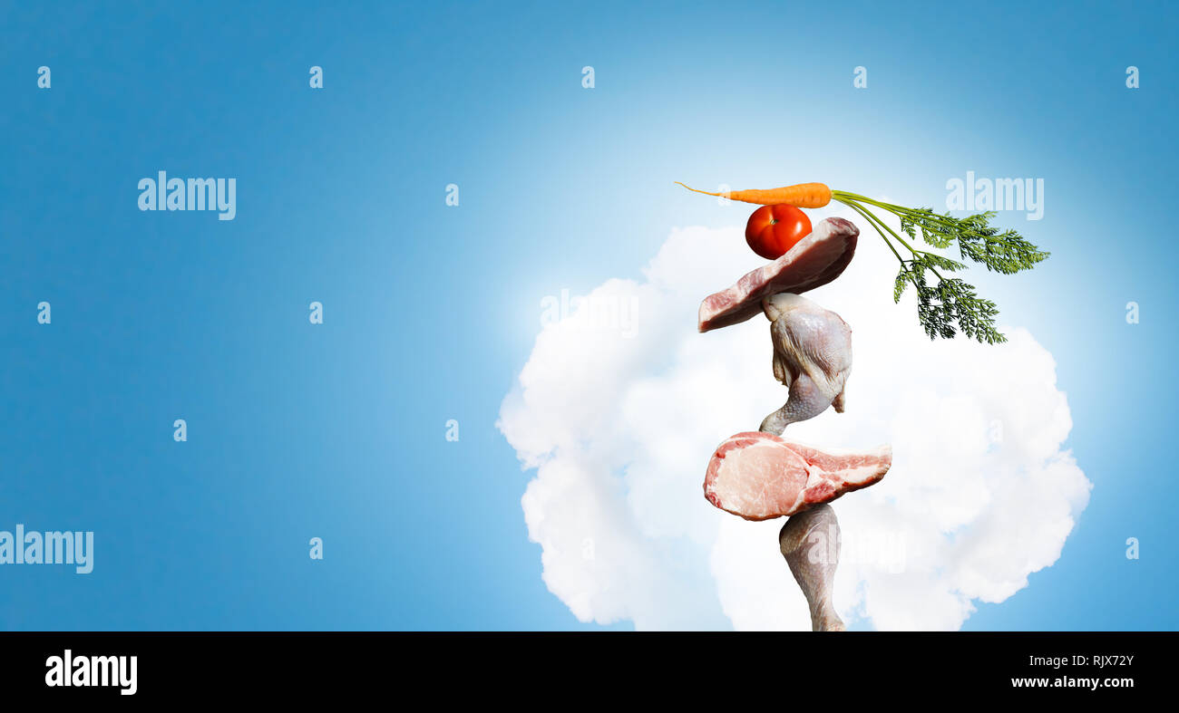 Flying meat hi-res stock photography and images - Alamy