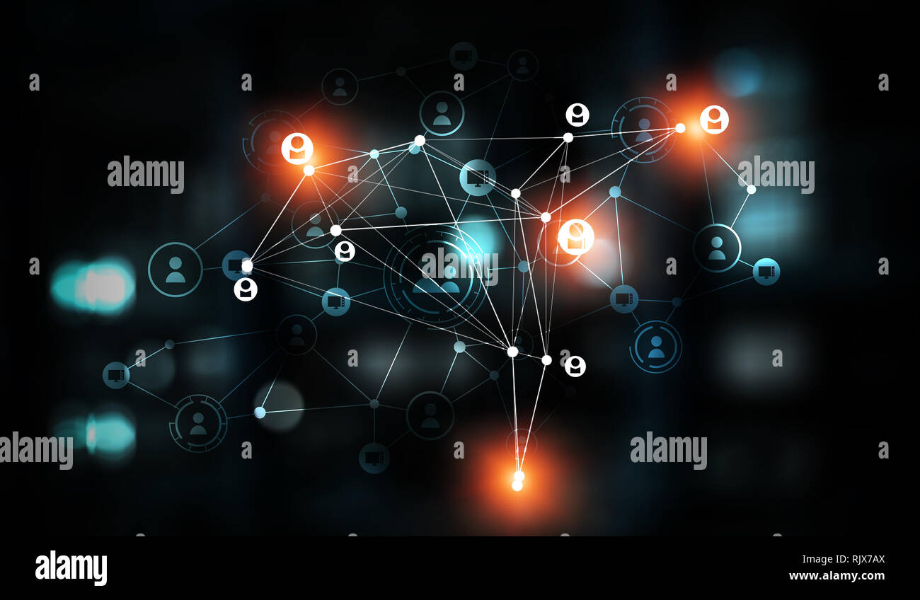 World map with infographics and social media icons. 3d rendering Stock ...