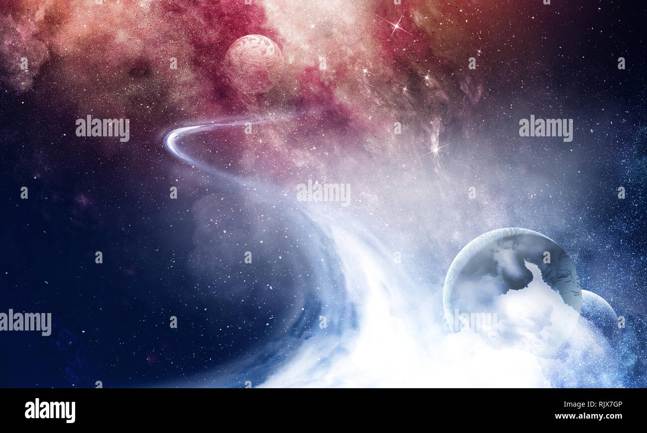 Abstract background image with space planets and starry sky. Elements ...