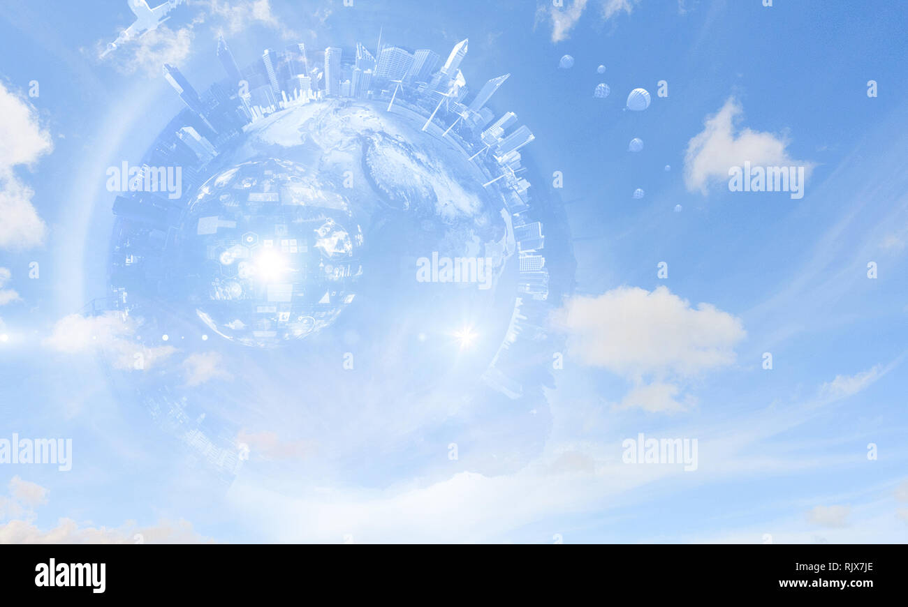 Futuristic globalization background concept with digital globe Stock ...